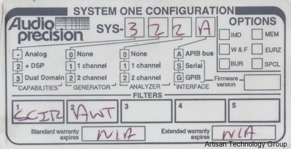 SYS-322A Audio Precision (System One Dual Domain Audio Tester) | ArtisanTG™