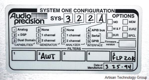 SYS-322A Audio Precision (System One Dual Domain Audio Tester) | ArtisanTG™