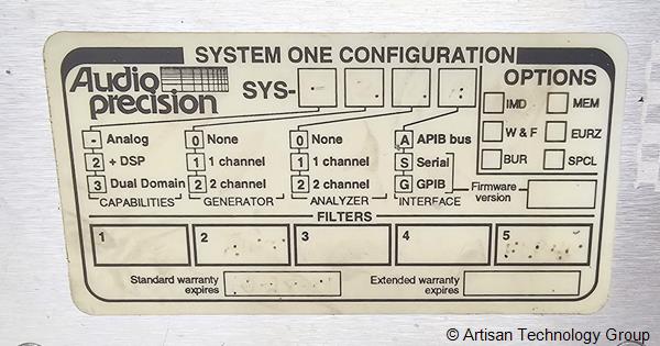 SYS-22A Audio Precision (System One Dual Domain Audio Tester) | ArtisanTG™