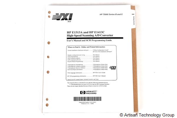 HP E1413-90022 (User Manual and SCPI Programming Guide for the E1313A ...